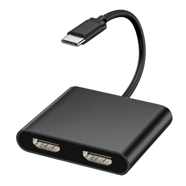 USB C HDMI 変換アダプタUSB C to HDMI ディスプレイポート HDMI 変換 Type-C デュアル HDMI 拡張 マルチディスプレイアダプタ Typec HDMI ハブ 2画面出力 HDMI 分配器 拡張モード対応 ...