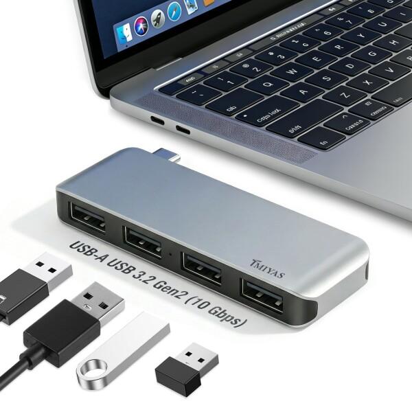 USBハブ 10Gbps Type-C 変換 USB 4ポート USB 3.2 Gen2 ハブ 直差し L字型 超高速データ転送 アルミ合金製 コンパクト MacBook Air Pro Surface Windows ノートパソコン他対応...