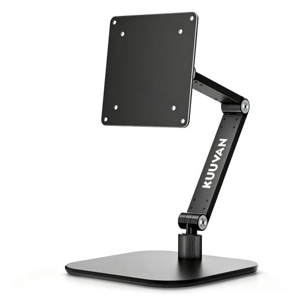 KUUVAN モバイルモニタースタンド アーム VESA対応 卓上 アルミ製 13‐18.5インチ対応 耐荷重1.5KG 角度無段階 高さ調整 金属ジョイント 折りたたみ 100x100mm 75x75対応 (ブラック)商品コード：4908...