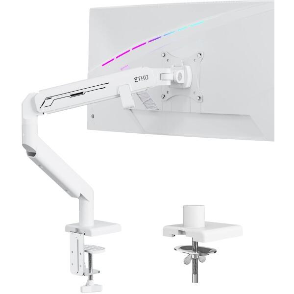 ETHU PCモニターアーム デガススプリング 17-40インチ対応 耐荷重2-14kg VESA75/100 フルモーション調整 クランプ/グロメット取付 オフィス 在宅ワーク ホワイト商品コード：49081143205型番：ET14K-...