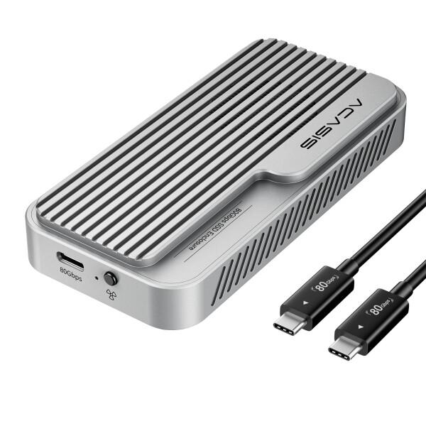 "ACASIS 80Gbps M.2 NVMe SSDエンクロージャ、（冷却ファン搭載） m.2 ssd 外付けケース Thunderbolt5 /4/3/USB4 V2.0、4 V1.0、3.2/3.1/3.0対応 ssd 外付けケース ...