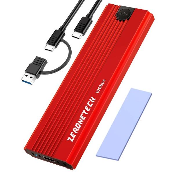 ZeroneTeck M.2 SSD 外付けケース M.2 SSD ケース USB 3.2 Gen2 to USB-C PCIe変換アダプター 10Gbps高速転送 8TB容量SSD2230/2242/2260/2280対応 (Mキー＆M+...