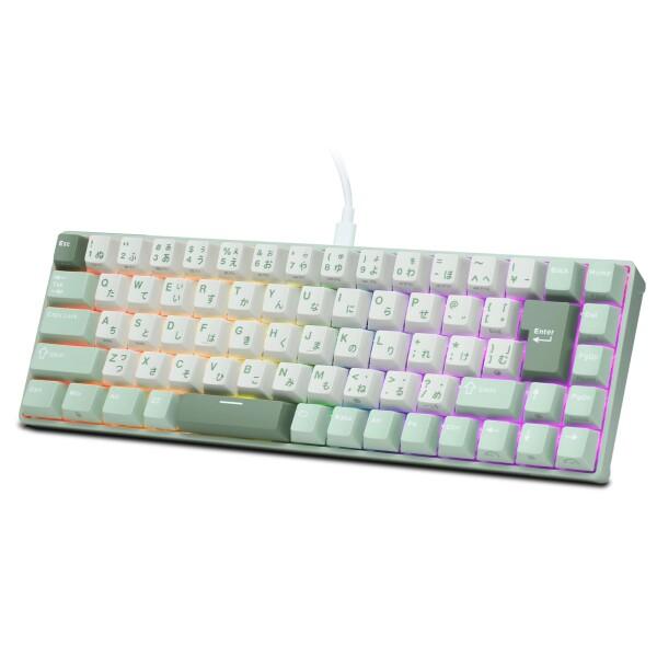 RK ROYAL KLUDGE C68 JP ホール効果メカニカルゲーミングキーボード、65% HE マグネティックスイッチ有線 RGB キーボード、ホットスワップ対応、ラピッドトリガー調整可能アクチュエーション、8K ポーリングレート、M...