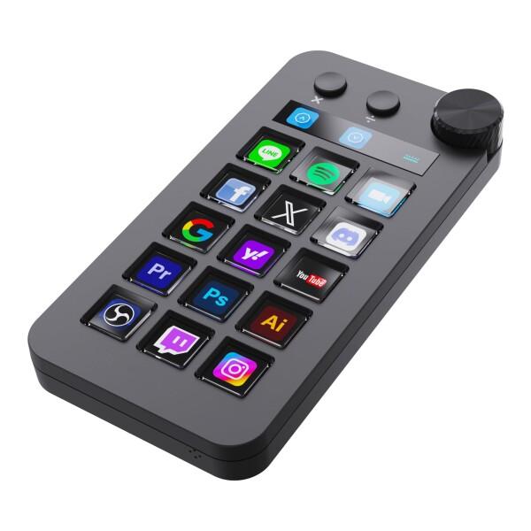 ActionRing ストリームコントローラーデック ショートカットキーボード 左手デバイス ショットカットキー/電卓/テンキー三つのモード搭載 15個のカスタマイズ可能なマクロキー 大きなダイヤル装備 仕事効率化デバイスOBS/Power...