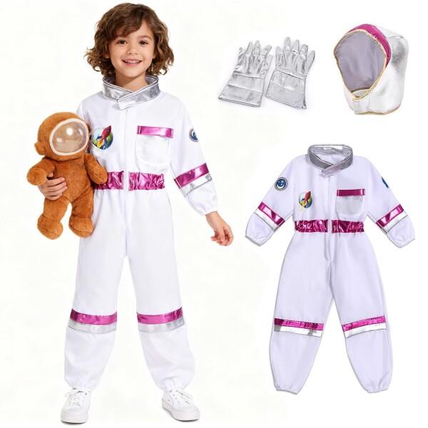 (AOTYP) コスプレ 子供 男の子 宇宙飛行士 コスチューム 宇宙服 キッズ お誕生日 プレゼント クリスマス ハロウィン パーティー 変装 学園祭 文化祭 ホワイト ホワイト/ピンク130商品コード：49081144136サイズ：13...