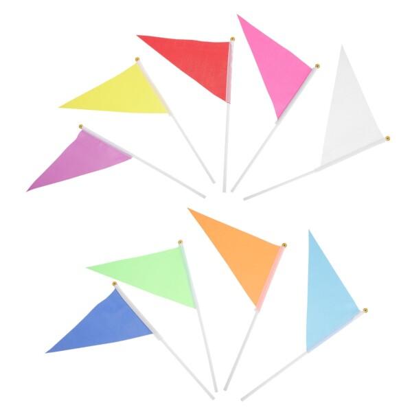 Gogogmee 9個セット カラフルミニ手持ち旗 ポリエステル製 11.0インチ 軽量 振って祝う 小さな旗 パーティーやガーデンイベント向け商品コード：49081144423型番：QT54YONR510019サイズ：30x21cmカラー...