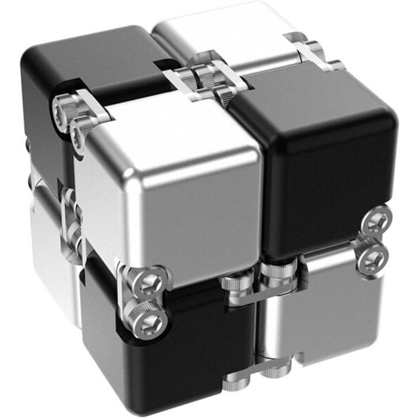 マジックキューブ 2x2 インフィニティキューブ Infinity Cube マジックキューブ MagicCube 立体パズル インフィニティ フィジェット キューブ 大人向けゲーム 頑丈で重い 減圧おもちゃ 持ち運び (DIY版 黒色シル...