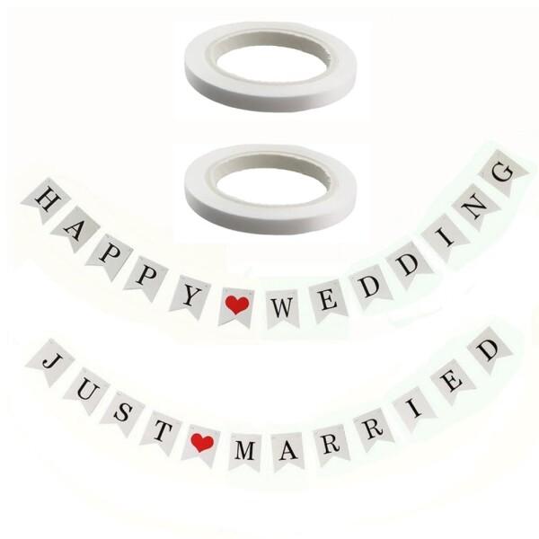 2種セット 結婚式用ガーランド Just Married/Happy Wedding 前撮りや会場飾りに最適な結婚式小物商品コード：49081145706型番：tq413【セット内容】HAPPY WEDDING ガーランド1本+JUST M...