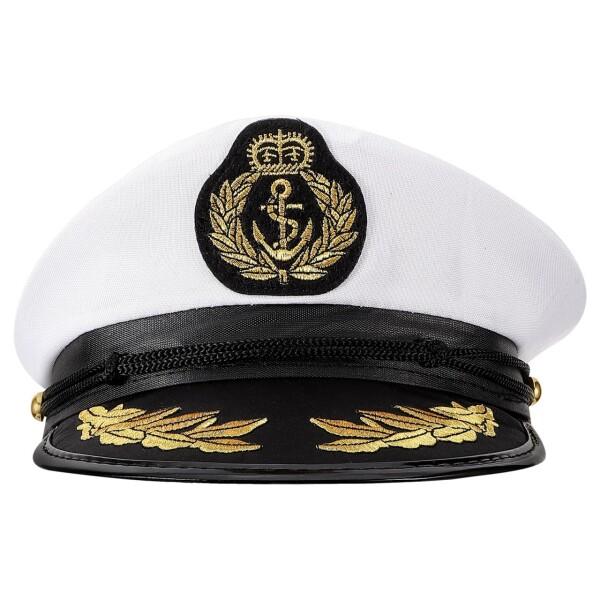 (STOBAZA) ヨットキャップ 船員帽子 キャプテンハット 海軍コスチュームキャップ 白 大人 子供 調節可能 ハロウィンパーティー用 提督帽 コスプレ小道具 海軍コスプレ衣装 セット商品コード：49081145716型番：1サイズ：2...