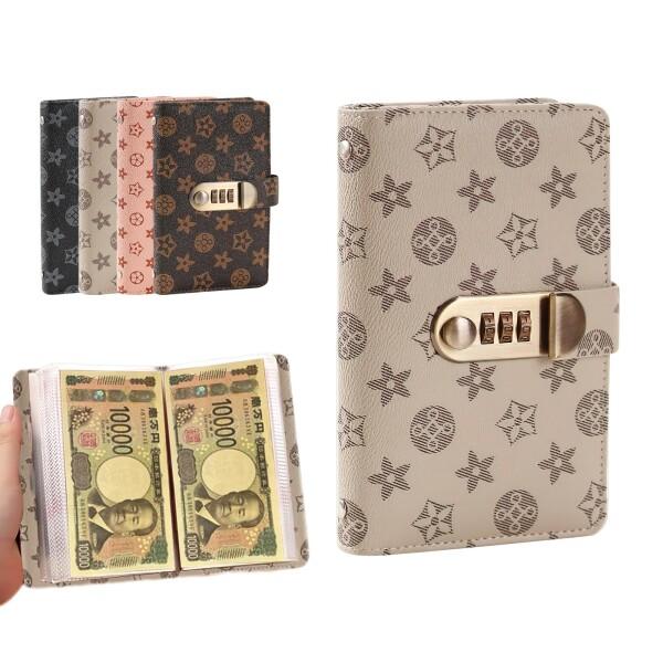 ポクミル お札 貯金箱 ロック付き 100枚収納 お金仕分け 封筒貯金 ファイル バインダー 貯金箱 札 貯金ファイル 本型 災害グッズ コンパクトサイズ 表面PUレザー 質感良い 耐摩耗性 資金管理 日常 貯蓄 (黄色)商品コード：490...