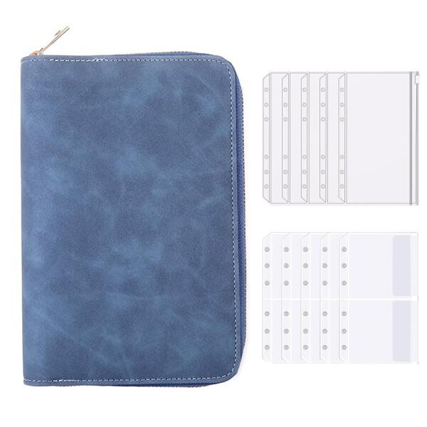 PAVIKE貯金手帳お札 貯金箱 貯金バインダー お金管理 ファイル ファスナー付きの6穴フォルダー、小銭管理、子供と大人に適しており、現金管理、貯蓄、予算管理などに使用商品コード：49081145834型番：LWY-LLBjishiben...