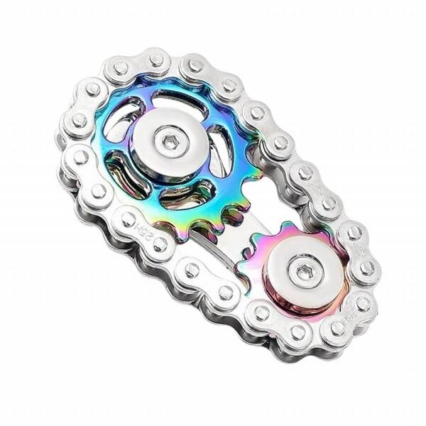 (Adgadg) ハンドスピナー フィンガースピナー fidget Spinner バイクチェーンスピナー フィンガーギア 指先 健康 ストレス解消 回転おもちゃ よく回る 高級 (Rainbow)商品コード：49081146062型番：a...