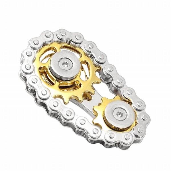 (Adgadg) ハンドスピナー フィンガースピナー fidget Spinner バイクチェーンスピナー フィンガーギア 指先 健康 ストレス解消 回転おもちゃ よく回る 高級 (Gold)商品コード：49081146064型番：adg-...