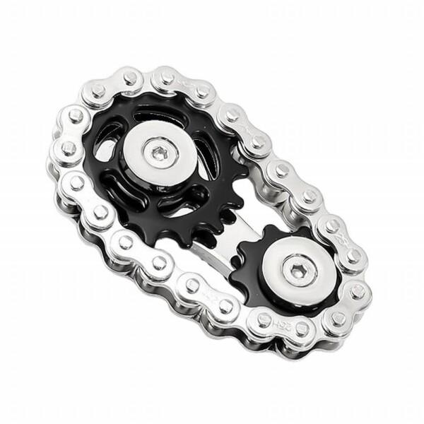 (Adgadg) ハンドスピナー フィンガースピナー fidget Spinner バイクチェーンスピナー フィンガーギア 指先 健康 ストレス解消 回転おもちゃ よく回る 高級 (Black)商品コード：49081146065型番：adg...