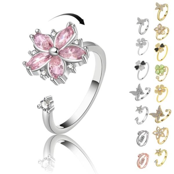 (Khers) フィジェットリング 回転 ストレス解消 リング ストレス解消 グッズ (Nタイプ：シルバーカラー)商品コード：49081146099型番：該当なしカラー：ゴールド指先でくるくる回せる、フィジェット機能付きリング手持ち無沙汰な...