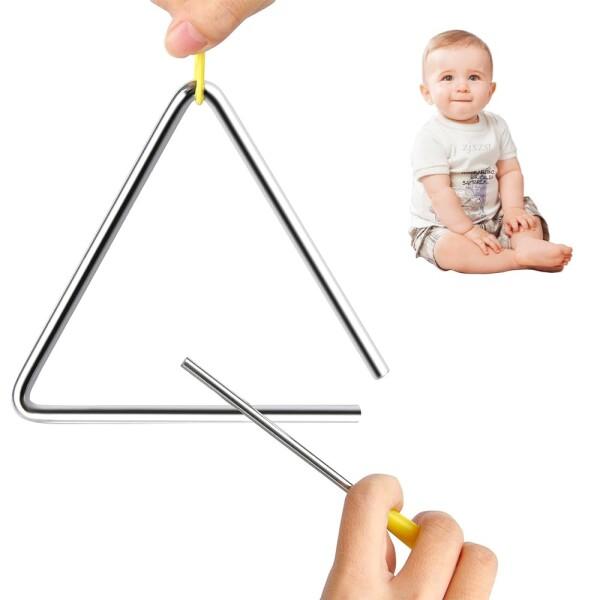 トライアングル 打楽器 金属 知育玩具 お子様向け シンプル 音楽啓蒙 リズム 黄色 三角 小型 三角鉄 鋼棒 リスニング練習 子供用 6インチ商品コード：49081147686型番：567製品長さ15cm、6インチ、子供の小さな手でも握り...