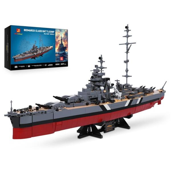 JMBricklayer 戦艦ビルディングブロックセット 60015、大人向け組み立ておもちゃ、第二次世界大戦のビスマルク海軍軍艦 船模型、大型 航空母艦 玩具プラモデル、軍事建築ブロック 組み立て 玩具、自宅やオフィスの装飾に、誕生日 ク...