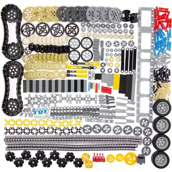 844ピース テクニックパーツ ギア 車軸セット ブロック、ホイール チェーンリンクピン コネクタージョイント トラックタンク ホイール ショックアブソーバー ステアリングシャフト Moc STEM ROBOT DIY用商品コード：4908...