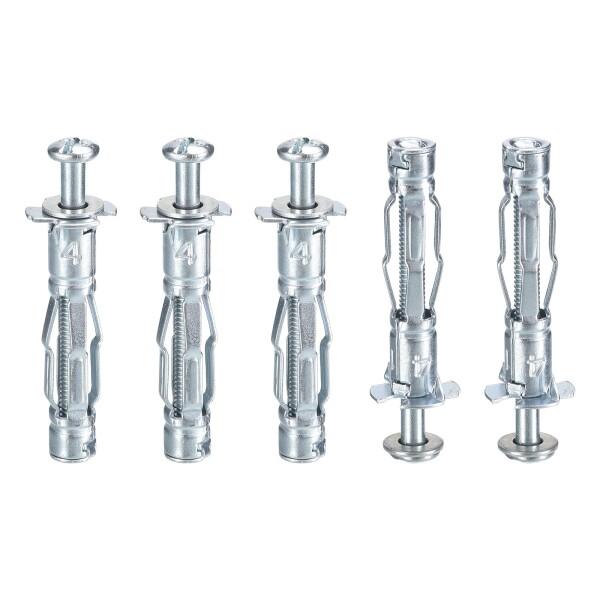 DTGN M4x38mm くうどう壁用アンカー - 5個入り - 石膏ボード壁に最適 - 炭素鋼製ドライ壁アンカーネジ シルバー色商品コード：49081154709型番：RXZER23カラー：亜鉛メッキ鋼[くうどう壁用アンカー]: 7.87...