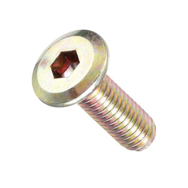METALLIXITY フラットヘッド六角ソケットキャップボルト(M6-1x20) 10個、スチールヘックスソケット家具ボルトスクリュー - 家具木工プロジェクト用、イエロー商品コード：49081154892型番：mtf241125xt00...
