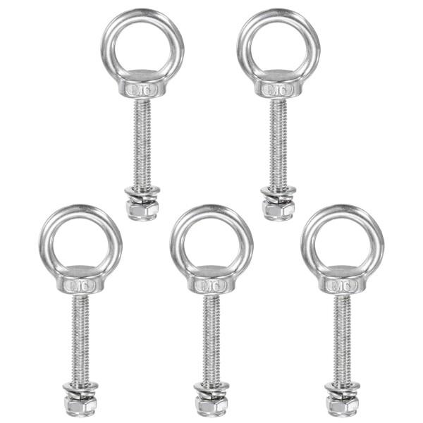 M METERXITY ナット付きアイボルト5セット M6x40mm 304ステンレス鋼リフティングショルダーアイボルト ワッシャーとナット付き 吊り下げ用商品コード：49081155285型番：mma250403ty000146jpサイズ...