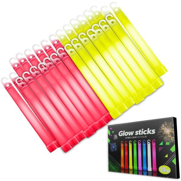 ケミカルライト ペンライト 30本セット 結婚式 ライブコンサート 使い捨て 長時間発光タイプ 夏祭り 学園祭 クリスマス 夜遊び レット+イェロー商品コード：49081162290型番：Fushi-020-20-Glowsticksサイズ...