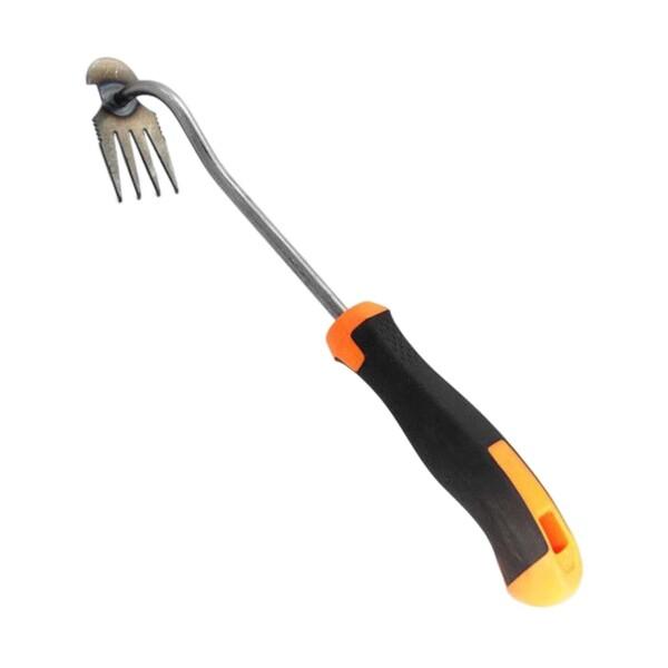 Folpus 手動除草機 ステンレススチール製 シリコンハンドル付き 庭・芝生・盆栽用 雑草除去ツール商品コード：49081162450型番：ASカラー：黄色 4歯効率的な雑草除去:鋭いステンレス製の爪を備えており、庭や芝生の雑草を簡単に取...