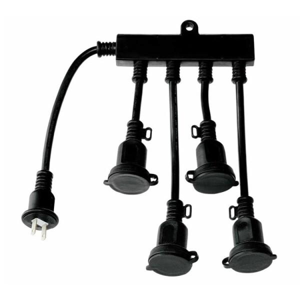 ANPEI-ELEC 延長コード 防雨延長コード 4個口 15A 1500W キャップ付 防雨 防塵 4分配 壁掛け穴付き用 分配コード 電源ケーブル 電源コード 電源増設 便利 PSE認証 4口 ブラック 蓋つき イルミネーション用 屋外...