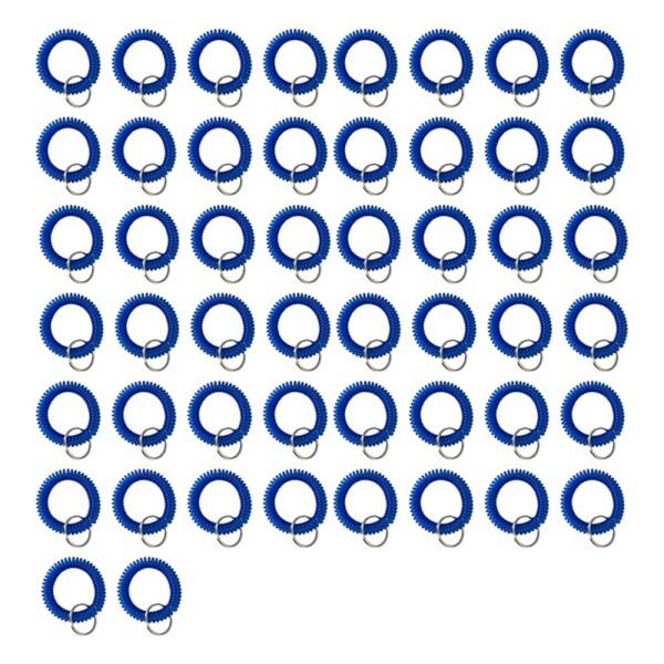 50個 ブレスレット 手首 コイル 伸縮性 キーホルダー 番号タグ ホルダー リストバンドスパイラルキーホルダーキーリング(ブルー)商品コード：49081210257型番：THQ-1126カラー：ブルーサイズ: 外径約5.5cm、線径約3....