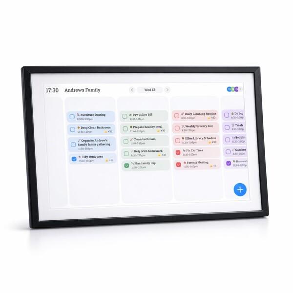 Denash 10.1インチスマートデジタルカレンダー、タッチスクリーン式スマート電子スケジュール、クラウドストレージと写真ディスプレイを備えたHDタッチスクリーンファミリープランナー、家庭用組織と夕食の計画 (米国プラグ)商品コード：49...