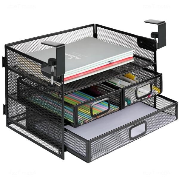 NiOffice 穴あけ不要 デスク下収納 引き出し ラック 仕切り付き テーブル下収納 オーガナイザー ホーム＆オフィス用商品コード：49081216829型番：Under-Desk-Drawer-Organizerカラー：ブラック【コン...