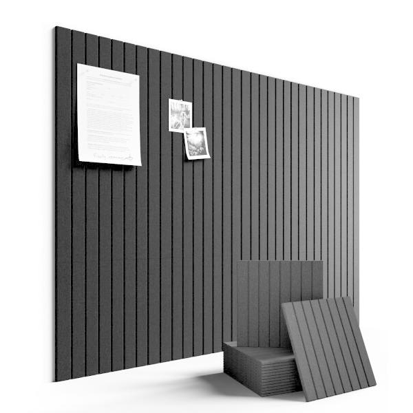 「壁に貼る 大判掲示板 90×120cm 12 枚セット」Fluxynara コルクボード代替品 フェルトボード DIY 掲示板 オフィス・家庭用 おしゃれな飾り物 強力シール 70 枚付き - ブラック商品コード：49081217713型...