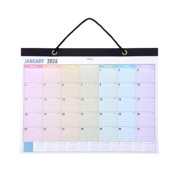 カレンダー 2026 壁掛け 卓上 兼用 マンスリー カレンダー 書き込み 2026年 スケジュール帳 オフィス 家庭用 カラー A4より大 33.5x25.5 計画 整理 ビジネス リビング インテリア ギフト 見やすい シンプル商品コー...