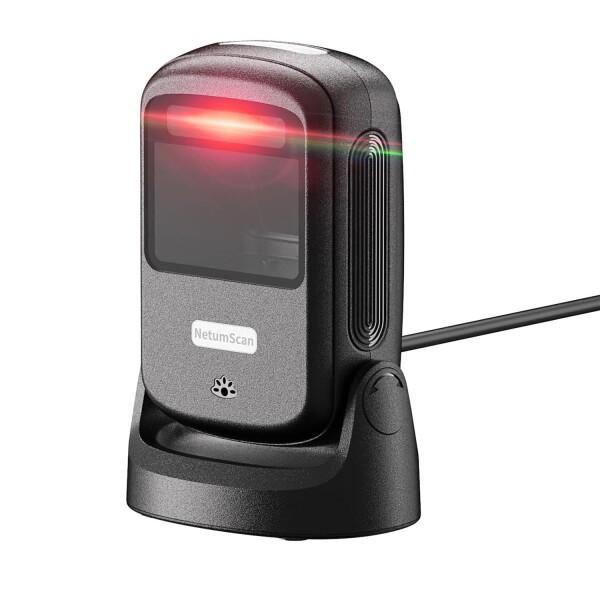 NetumScan 自動ハンズフリー デスクトップバーコードスキャナー USB 有線 1D/2D 全方向読み取り 1M CMOS センサー 多機能バーコードリーダー 即插即用 倉庫/スーパーマーケット/小売店/書店/POS システム/モール...