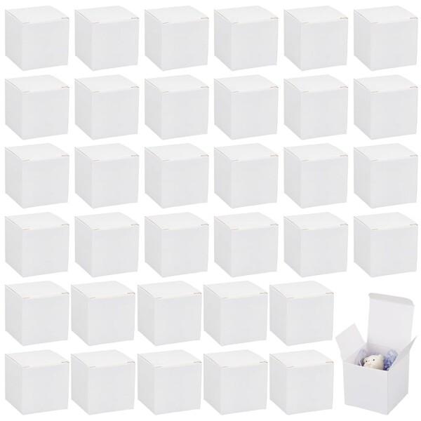 BENECREAT 80個入り ミニ クラフト紙ボックス 5x5x5cm 紙製 正方形 ラッピング箱 無地 クラフト紙箱 小物入れ アクセサリー プチギフト プレゼント包装 ハロウィン クリスマス 結婚式用 ホワイト商品コード：490812...