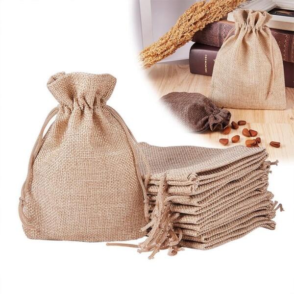 QUANTALY 巾着袋 亜麻袋 10枚セット 麻袋 収納バッ 誕生日 結婚式のお返しバッグ ジュエリーポーチ ラッピング用 小物入れ(9*12cm)商品コード：49081219232型番：acv-654サイズ：標準サイズカラー：9*12c...