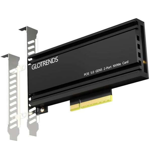 GLOTRENDS PA52L 2枚のM.2 PCIe 変換アダプタ, PCIe 5.0 x8 インターフェース, PCIe 分岐機能に非対応, M.2 NVMe ソフト RAID に対応商品コード：49081219685型番：PA52サイ...