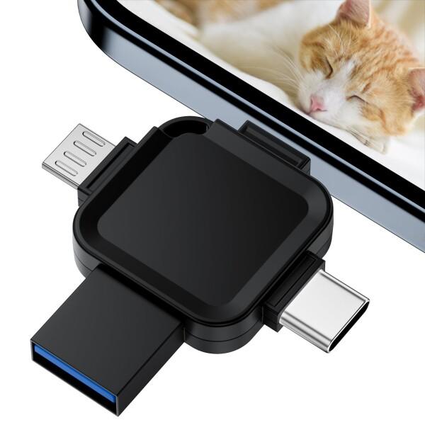 ZONISION 128G iphone 外付けメモリ4 in 1 アプリ不要iphone USBメモリ データ 1pad USBメモリ保存用 写真外部ストレージ 適応iOS/1Pad/PC/Android/タブレット/PC商品コード：49...