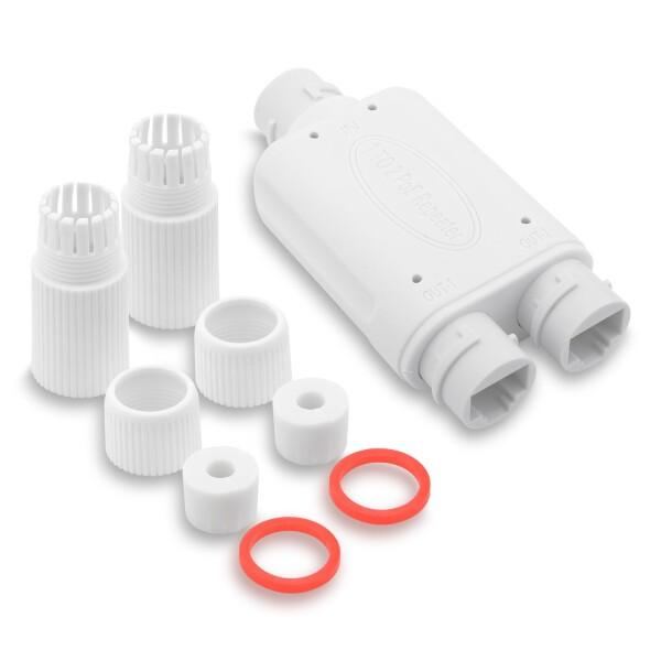 Leehitech 1 In 2 Out 防水 POE エクステンダー 10/100Mbps 信号アンプピーターリ IEEE 802.3af/at 標準仕様、 100M 超長距離信号延長、 壁に取り付けられたデザイン、PoEカメラ/ワイヤレ...