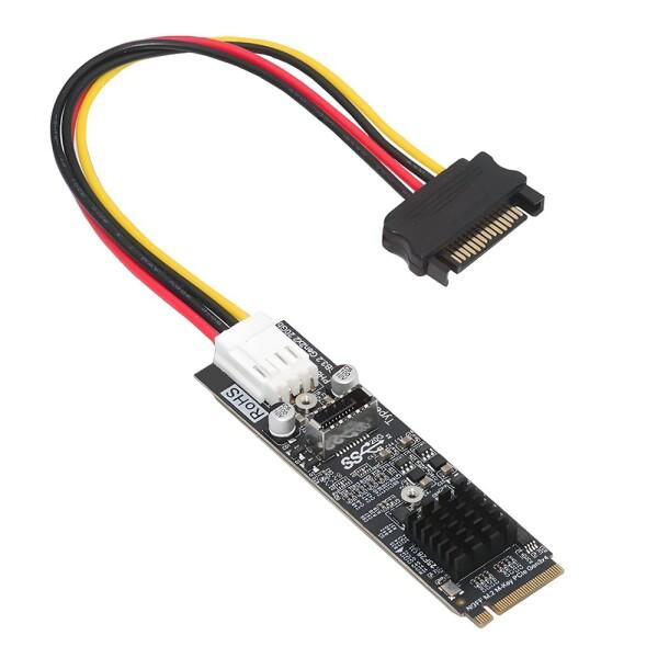 Xiwai 20Gbps Type-E USB 3.1 フロントパネルソケットから NGFF M-Key NVME Express コンバーターカードアダプター ASM3242 チップセット マザーボード用 (NVME から USB3.1 ...