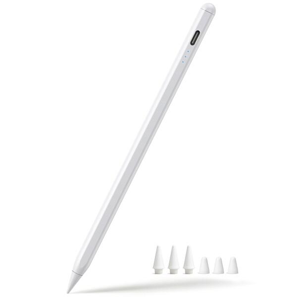 iPad ペン 2018年~2026年i Pad対応 iPad ペンシル 鉛筆 傾き感知 磁気吸着機能 アップルペンシル 極細 超高感度 パームリジェクション機能 軽量 耐摩 タッチペン USB-C Type-C急速充電 スタイラスペン 子...