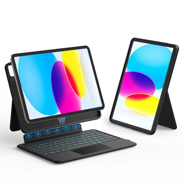 Bettdowスマートキーボードipad A16 第11世代(2025)&amp;第10世代(2022)対応JIS配列キーボード ケース Bluetooth不要 iPad 11th 11インチ/10th 10.9インチ専用 横置き 縦置き ...