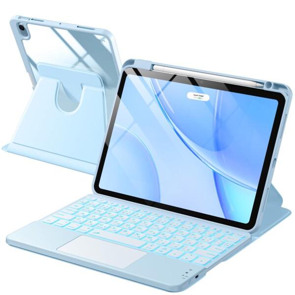 HETHOT iPad用 air 11インチ ケース M4 キーボード付き - 対応iPad Air 11インチ (M3/M2)、第5世代、第4世代 対応 JIS日本語配列 360 度回転 軽量・全面保護 防汚材質 静音キー7 色レインボー...