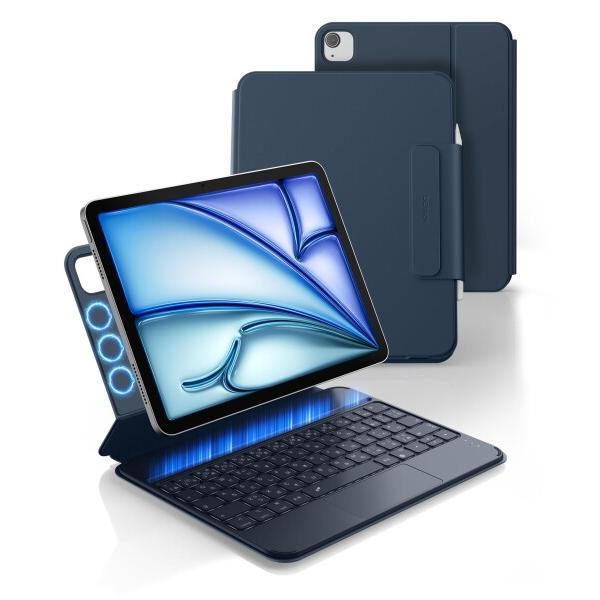 Dexnor キーボードケース for iPad Air 11インチ (M3 2025/M2 2024) &amp; iPad Pro 11 (第4/3/2/1世代) &amp; iPad Air 第5/4世代 キーボード付きケース 超薄型...
