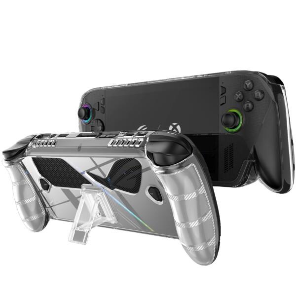 For ROG Xbox Ally/Ally X 保護ケース スタンド付き TPU+PC Mosasa キズ防止 耐久性 耐衝撃 ノンスリップ 完全保護カバー 滑り止め 傷防止 収納と持ち運びに便利 （クリア）商品コード：490812210...