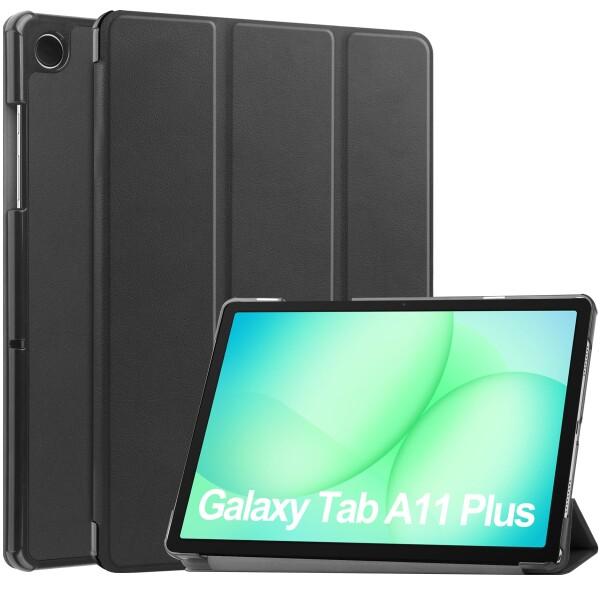 Gosento For Samsung Galaxy Tab A11+ ケース スタンド機能付き 開閉式三つ折薄型スタンドケース PUレザー カバー (ブラック)商品コード：49081221197型番：PBK-KST-Galaxy-Tab-...