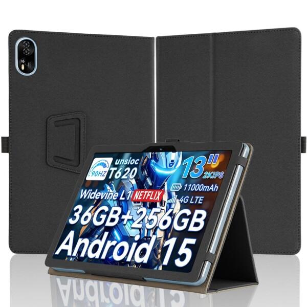 Blackview Mega8 専用ケース Blackview Android15 タブレット 13インチ 用保護ケース 手持ちバンド付き 持ちやすい スタンド機能 多角度対応 持ち運び 耐衝撃 落下防止(ブラック)商品コード：490812...