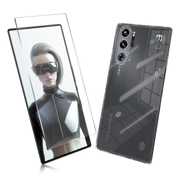 1枚 FOR REDMAGIC 9 Pro 用のガラスフィルム + 1枚 FOR REDMAGIC 9 Pro 用の保護カバー透明保護 TPU ソフト シリコンケース 強化ガラス / 硬度9H / 撥油性/保護フィルム PCduoduo商品...