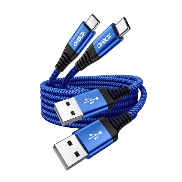 USB Type C ケーブル 3M 2本 USB to USB C ケーブル 長い タイプC けーぶる 3A急速充電 Type C ケ ーブル ナイロン編み 断線防止 タイプC 充電 ケーブ ル iPhone 17/16/15/Pro M...