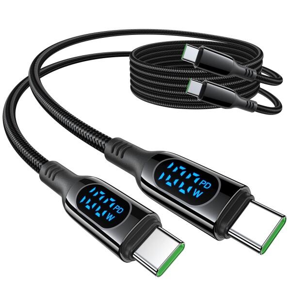 MINSLIS DC01 USB Type C ケーブル 100W/5A PD対応Type-C to Type-C 急速充電 出力スクリーン表示 ナイロン編み タイプc 充電コード iPhone 17/16 Pro/16 Plus/16 P...